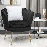 Sea Shell Velvet Vanity Accent Chair with Pillow Modern Style Soft ...