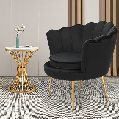 Sea Shell Velvet Vanity Accent Chair with Pillow Modern Style Soft ...