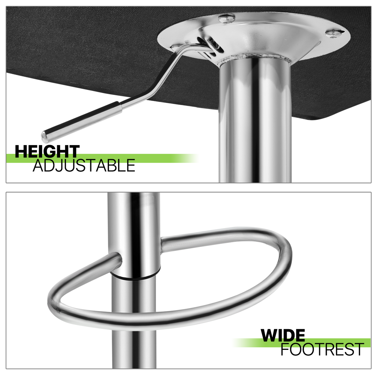 Deluxe Leathered Bar Stools Padded Seat Soft Cushion Swivel Adjustable ...