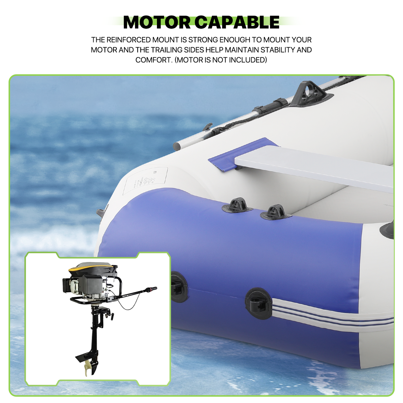 Inflatable Boat - 90''*50'' - PVC Material - 3 Air Chambers, Max Load ...