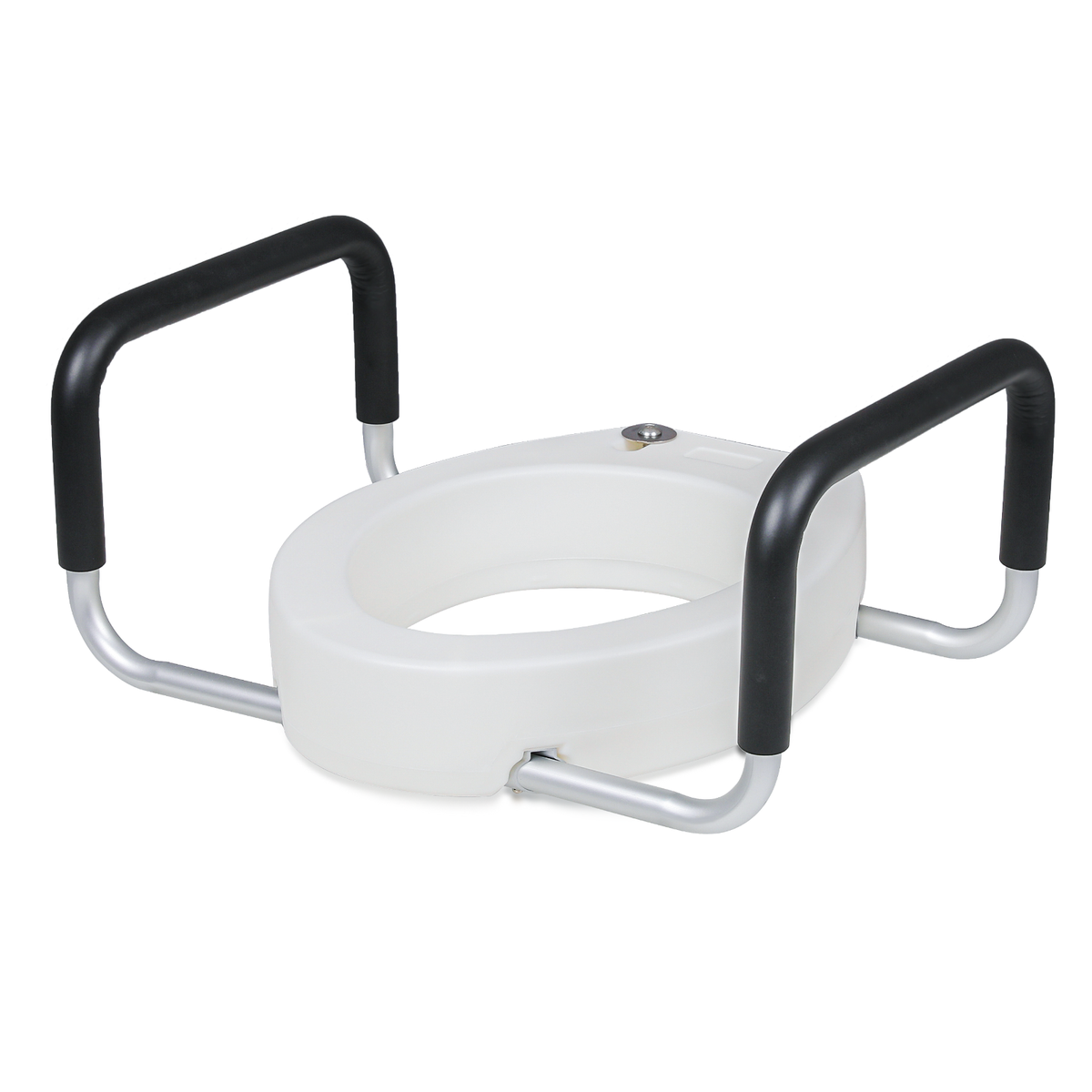 Raised Toilet Seat - w/Arms - PE Seat - For Elongated Toilets - White ...