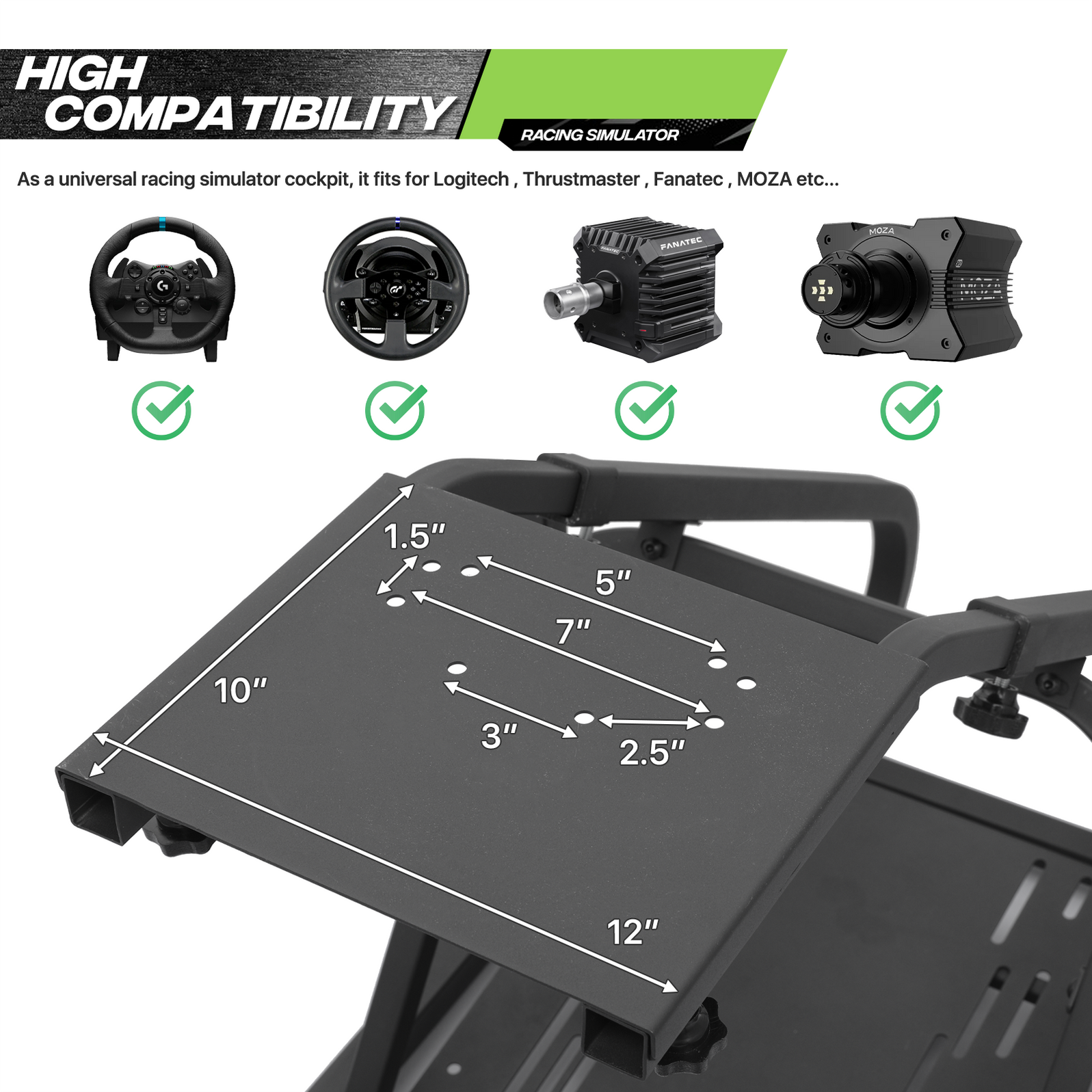 Racing Simulator Cockpit Wheel Stand with TV Mount Stand– Magshion ...